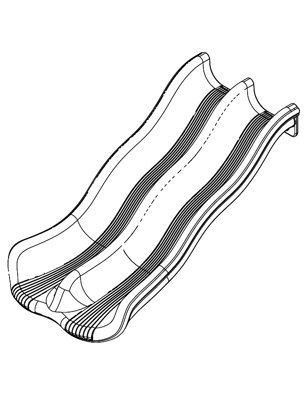 3.5″ 4ft Double Wave Slide | IPEMA